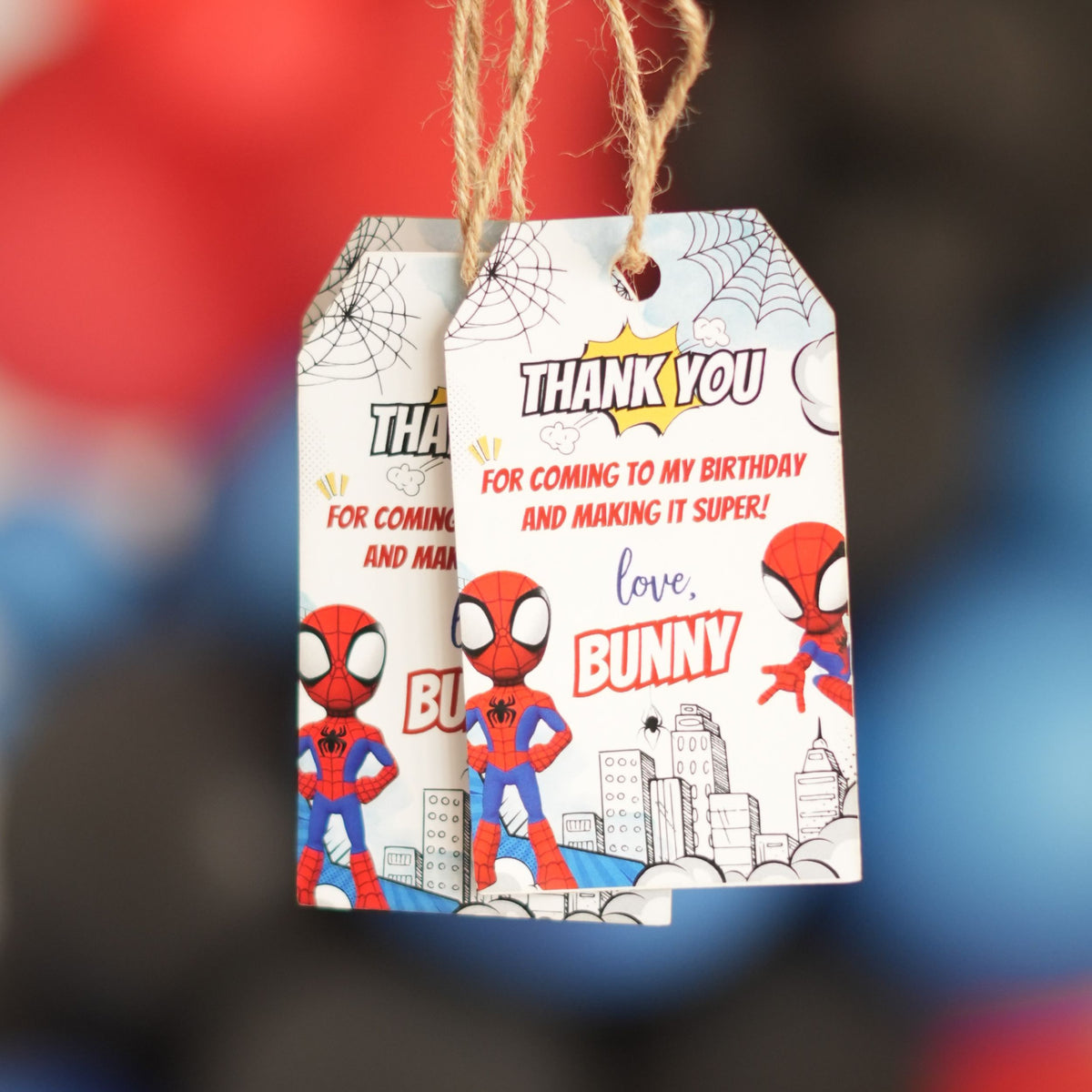 Thank you tags / Labels | Spiderman Theme – Ezyprints Studio