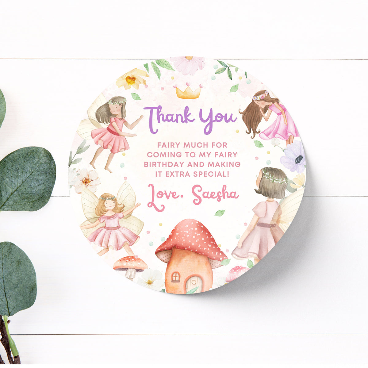 Thank you Stickers | Fairy Enchanted Garden Theme – Ezyprints Studio