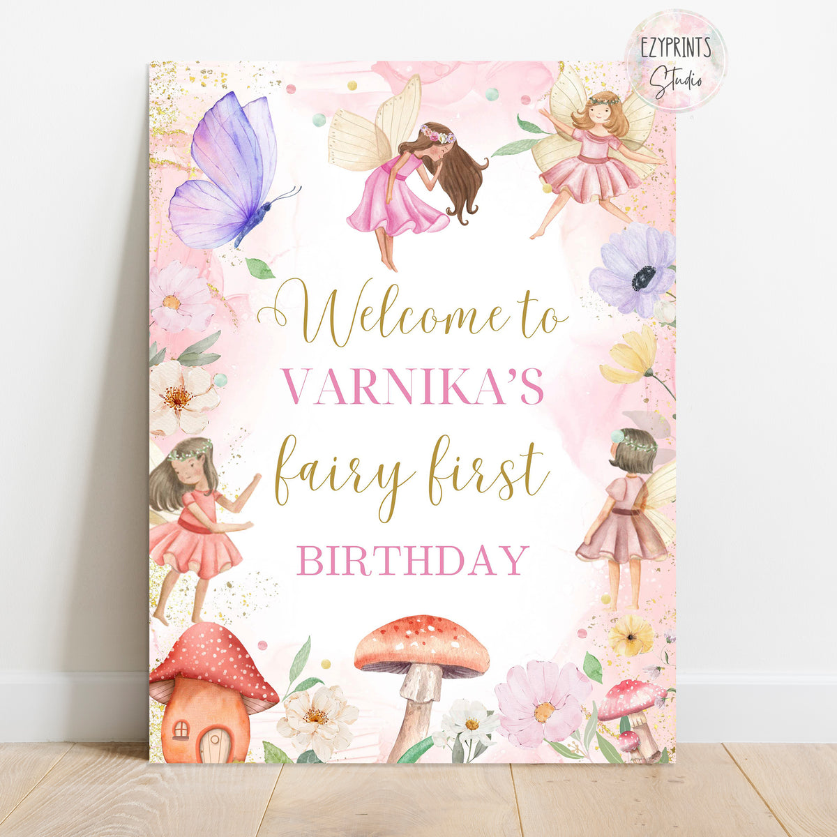 Fairy Enchanted Garden theme Welcome Board – Ezyprints Studio