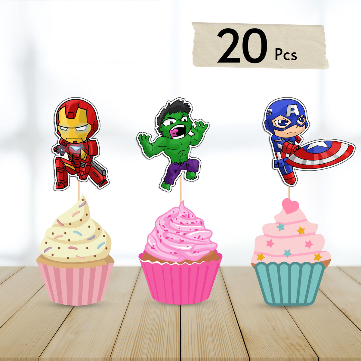 Cupcake Toppers | Avengers Theme – Ezyprints Studio