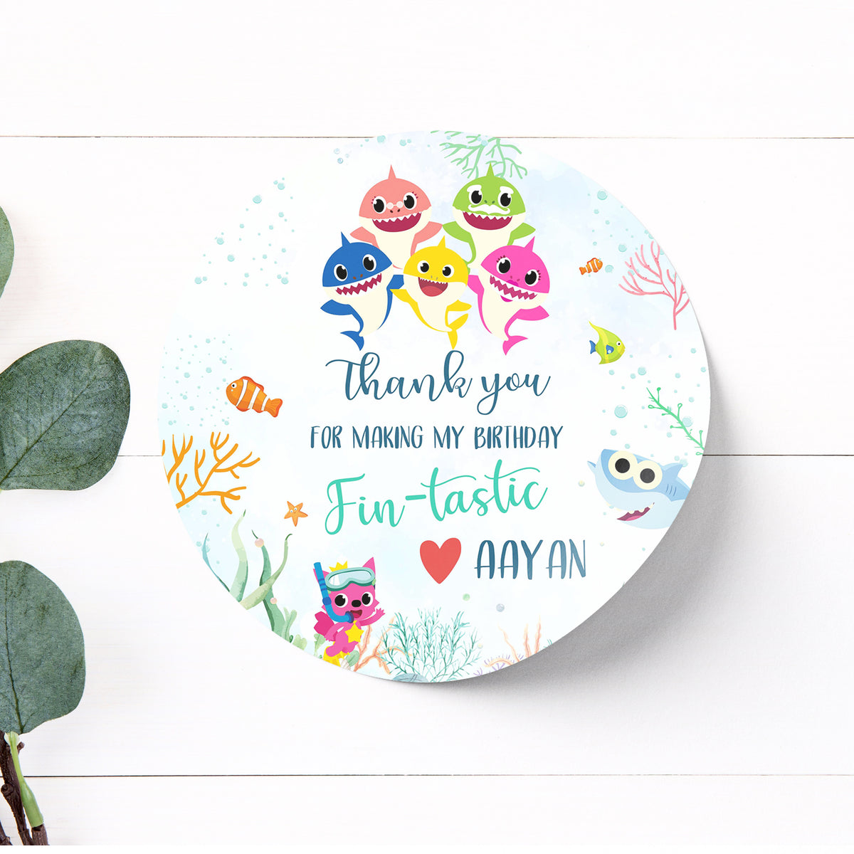 Thank you Stickers | Baby Shark Theme – Ezyprints Studio