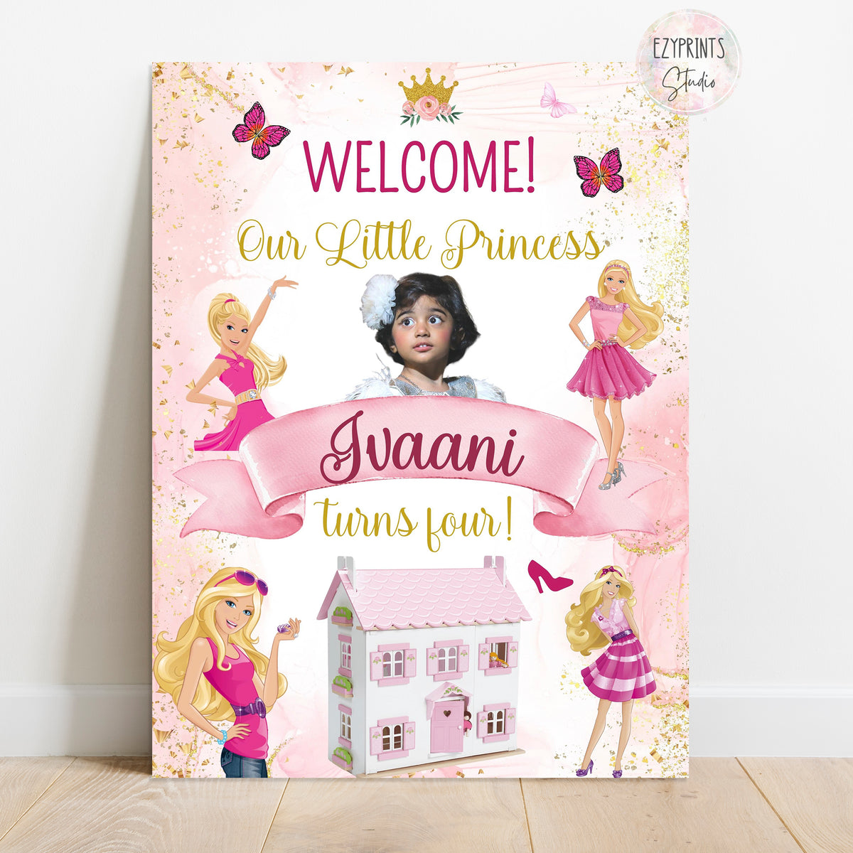 Barbie Theme Party Welcome Board – Ezyprints Studio