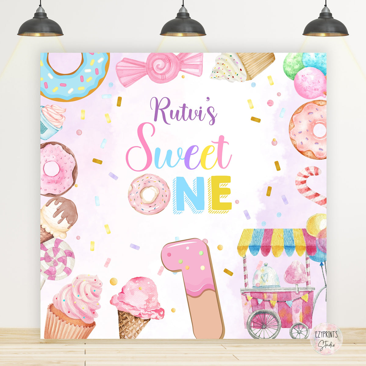 Candy land Theme Birthday Backdrop | Customised – Ezyprints Studio