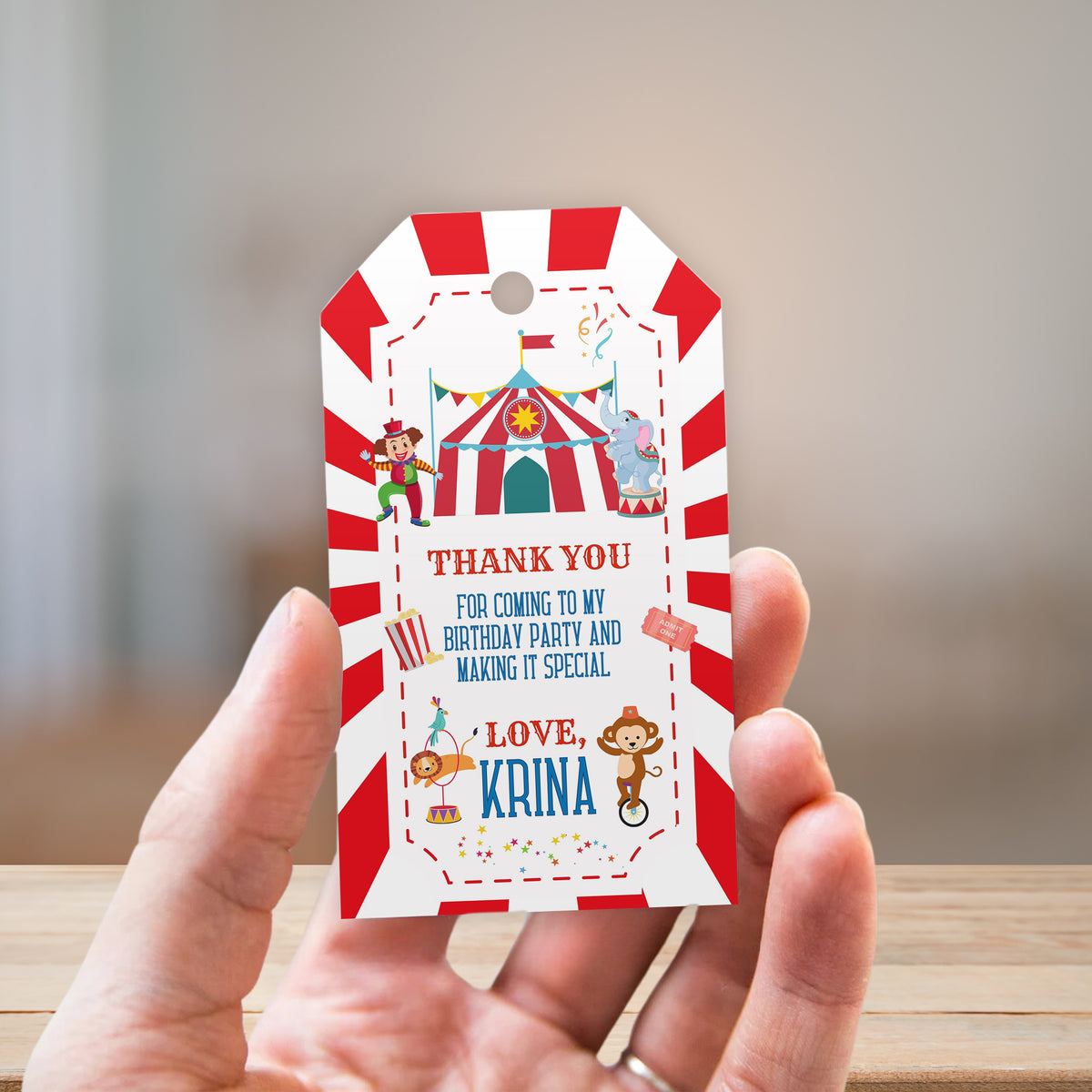 Thank you tags / Labels | Carnival Circus Theme – Ezyprints Studio