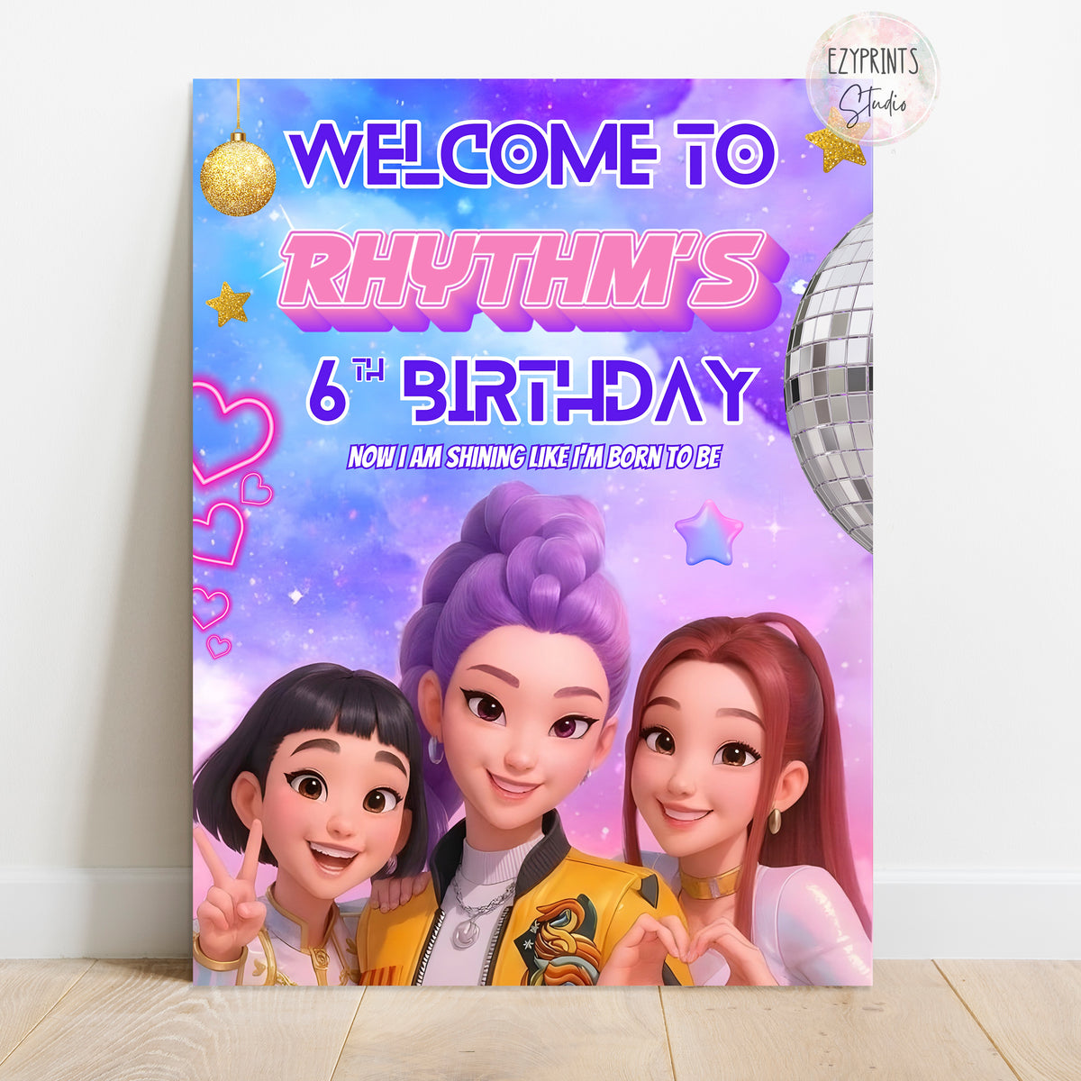 KPop Demon Hunters Theme Welcome Board – Ezyprints Studio