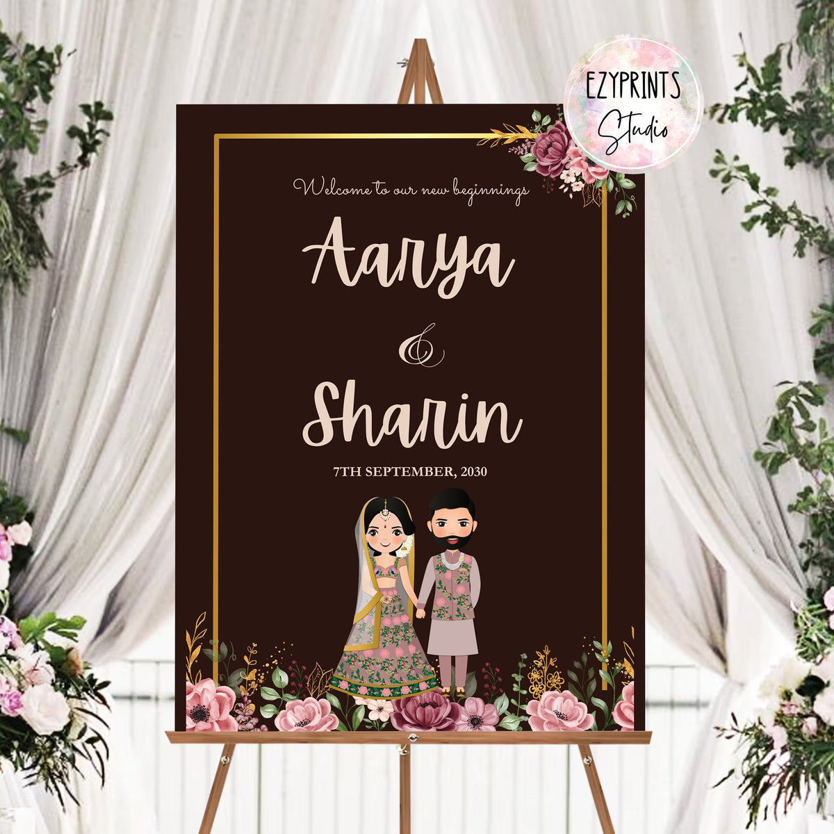 Indian Wedding Welcome Sign – Ezyprints Studio