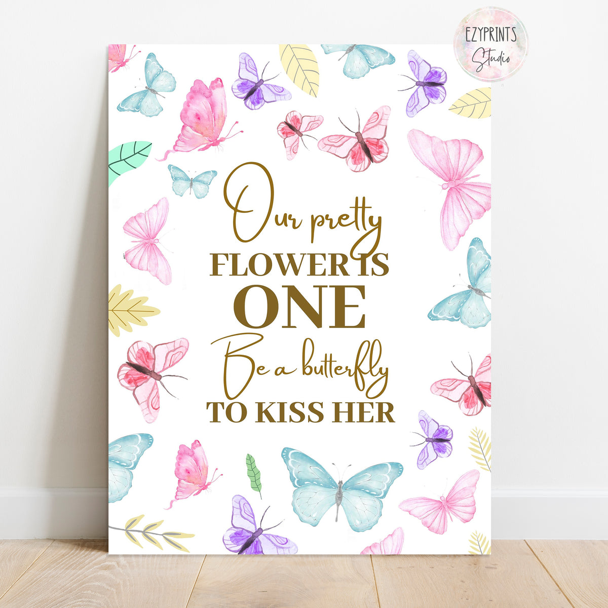 Butterfly Theme Birthday Party Welcome Board – Ezyprints Studio