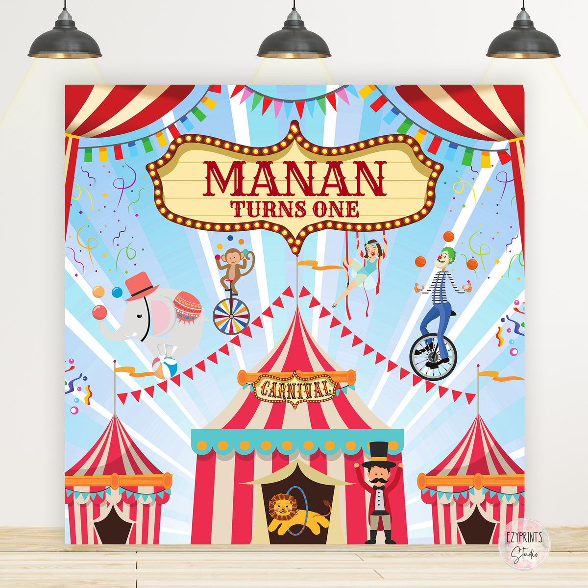 Carnival Circus Theme Birthday Backdrop – Ezyprints Studio