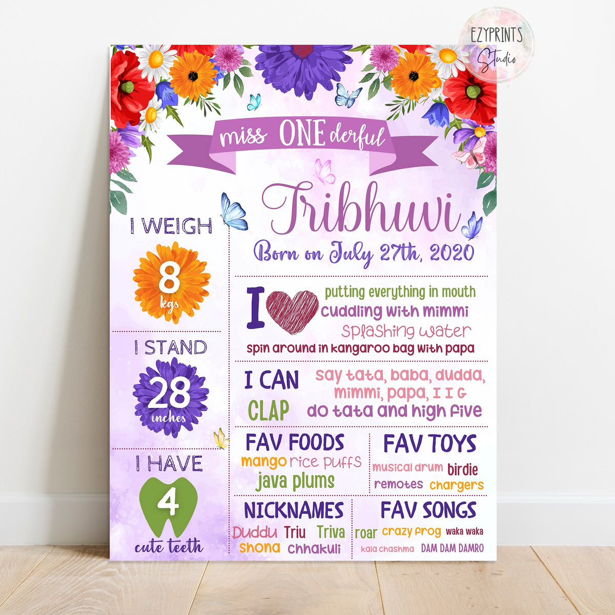 Chalkboard Poster | Butterfly Purple theme – Ezyprints Studio