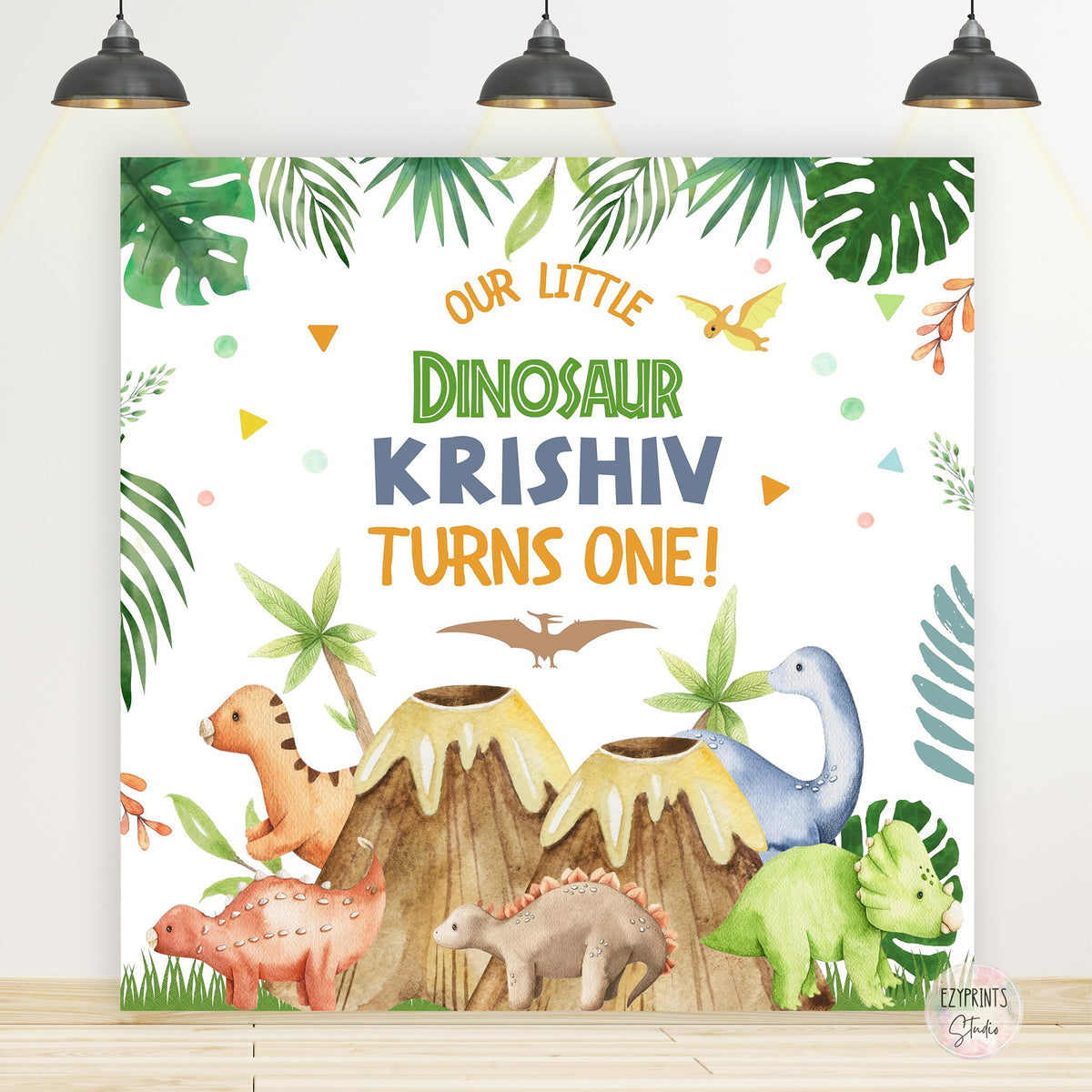 Dinosaur Theme Birthday Backdrop – Ezyprints Studio