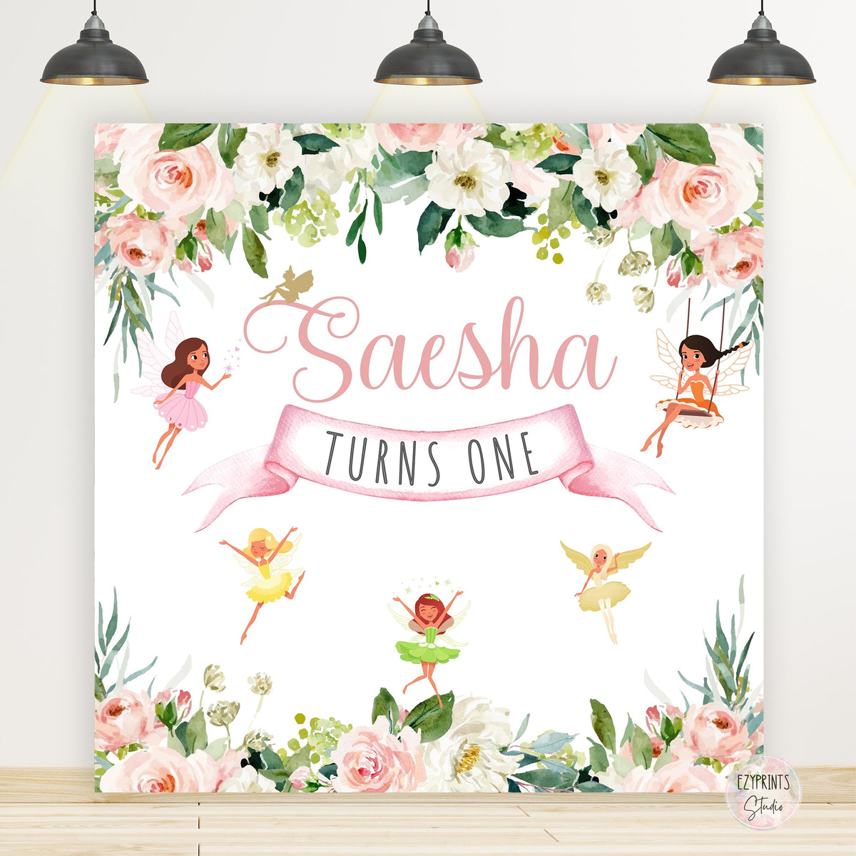 Fairy Flowers theme Birthday Backdrop – Ezyprints Studio