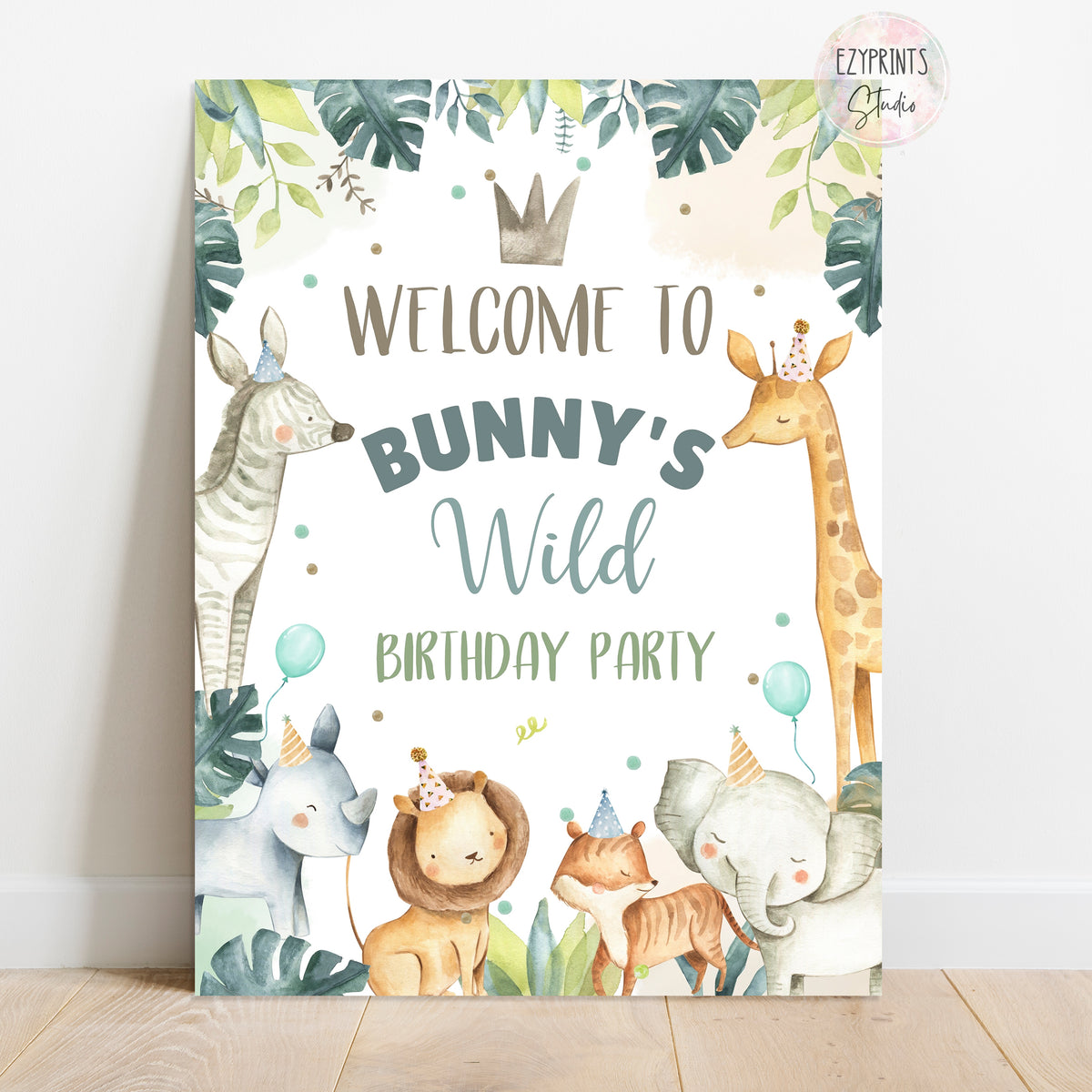 Jungle Theme Wild Birthday Party Welcome Board – Ezyprints Studio