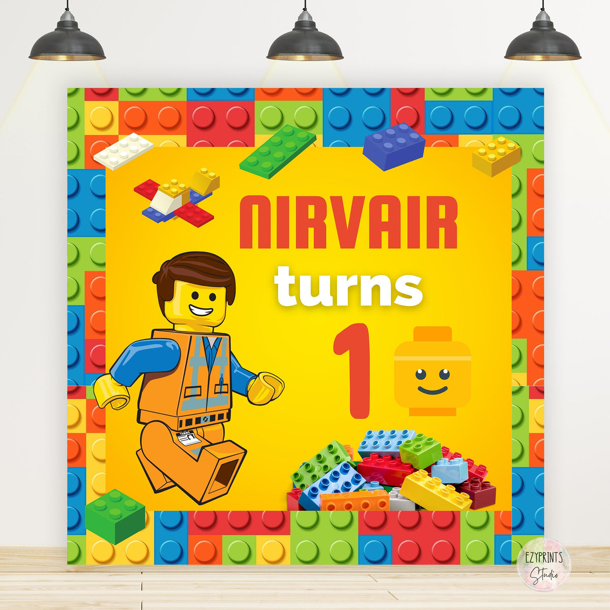 Lego Theme Birthday Backdrop – Ezyprints Studio
