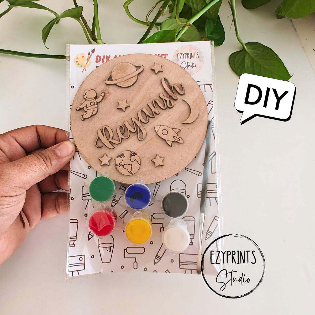 Name Plate Round DIY Kit | 2 Layer | Custom Theme – Ezyprints Studio