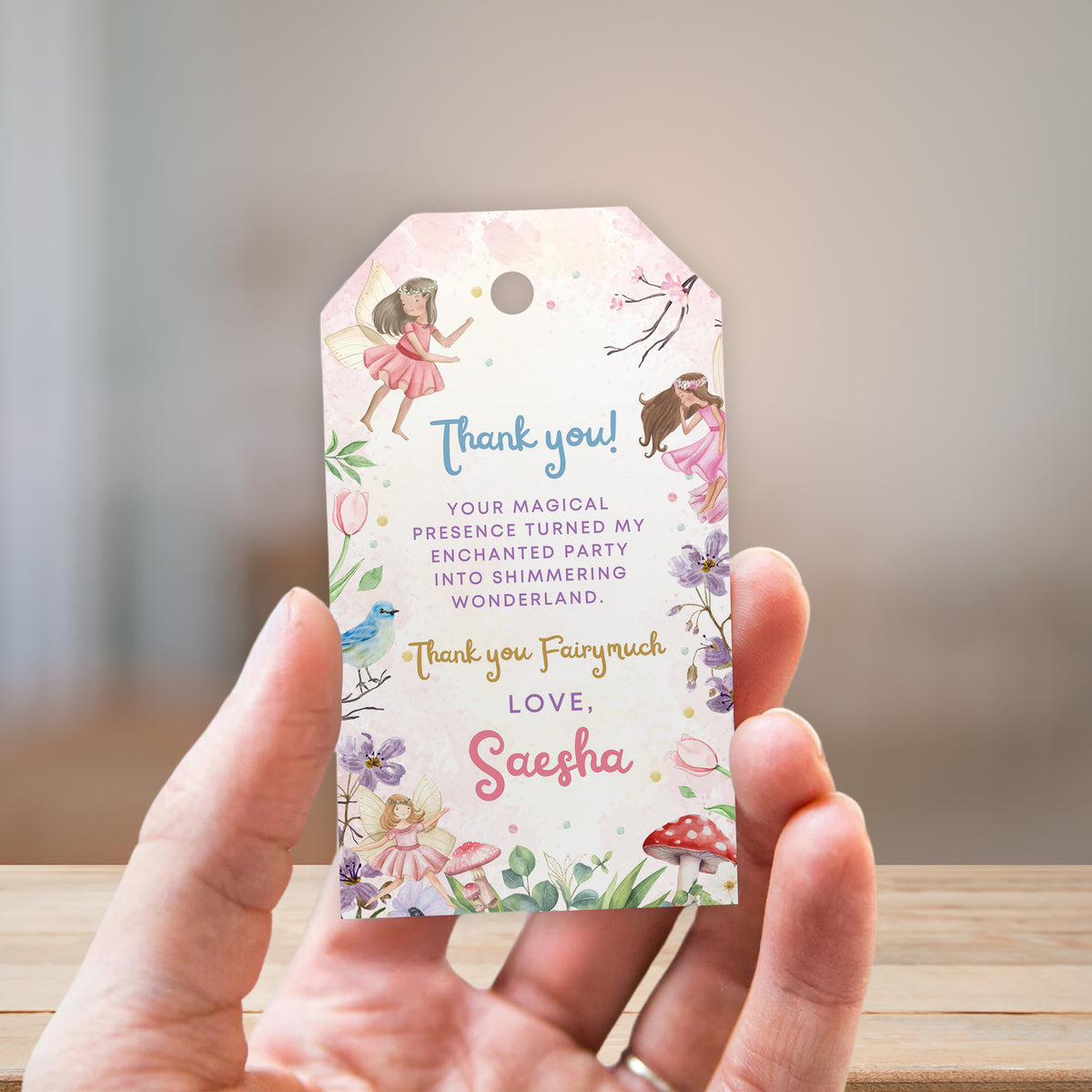 Thank you tags / Labels | Fairy Enchanted Garden Theme – Ezyprints Studio