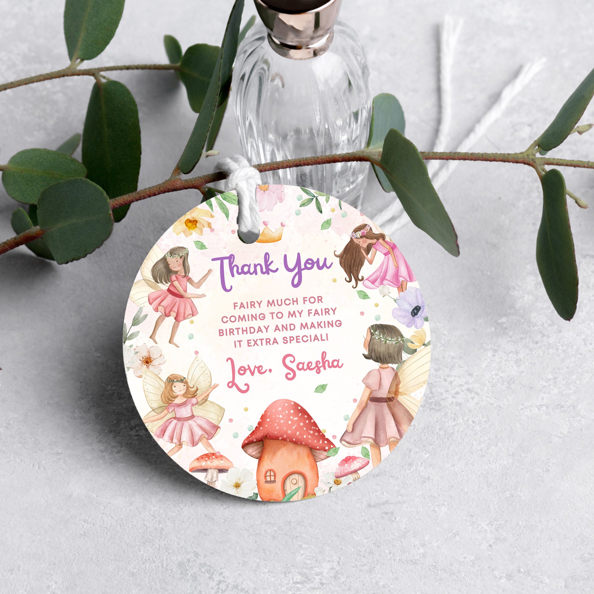 Thank you tags / Labels | Fairy Enchanted Garden Theme – Ezyprints Studio