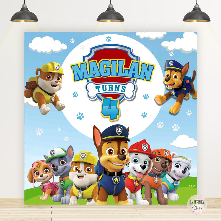 Paw Patrol theme Birthday Chalkboard Poster – Ezyprints Studio