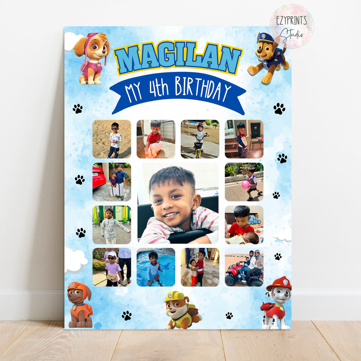 Paw Patrol theme Birthday Chalkboard Poster – Ezyprints Studio