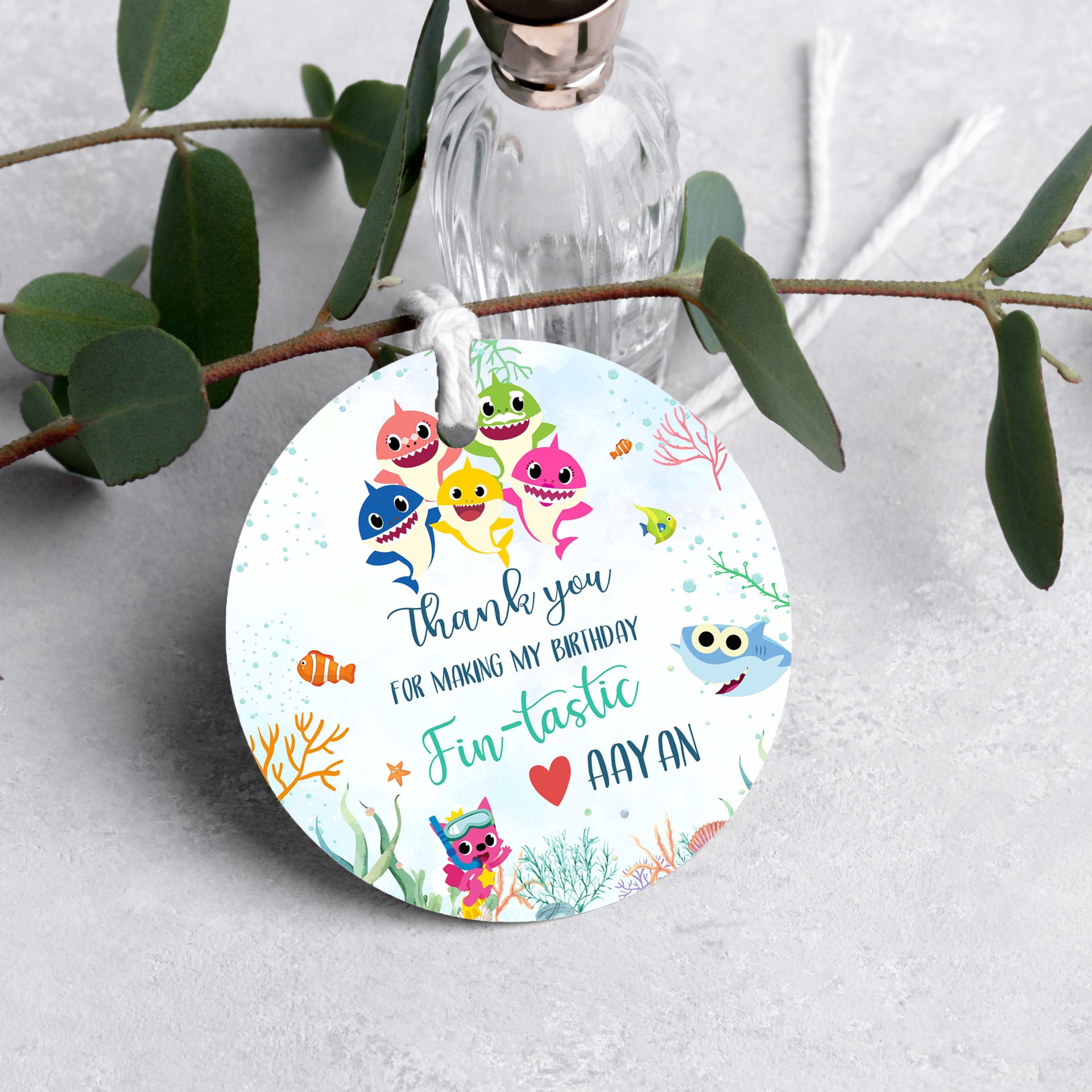 Baby Shark theme Thank you Tags – Ezyprints Studio