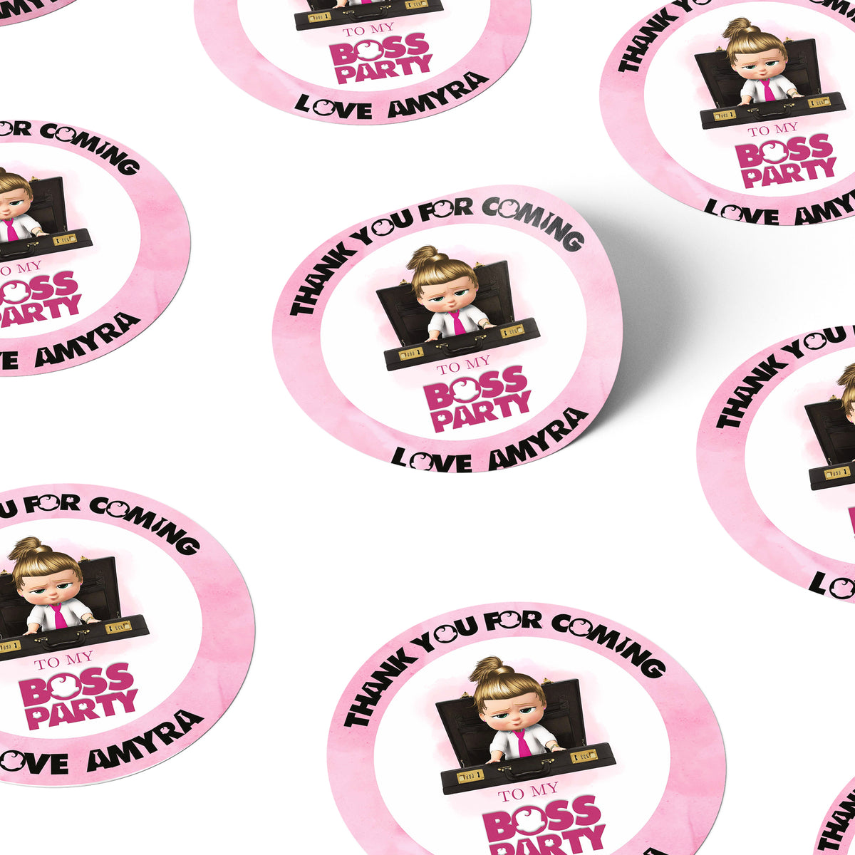 Thank you Stickers | Boss Baby Girls Theme – Ezyprints Studio