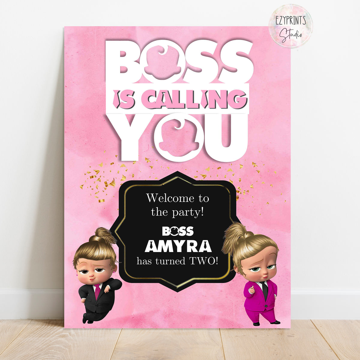 Boss Baby Girls Welcome Board – Ezyprints Studio