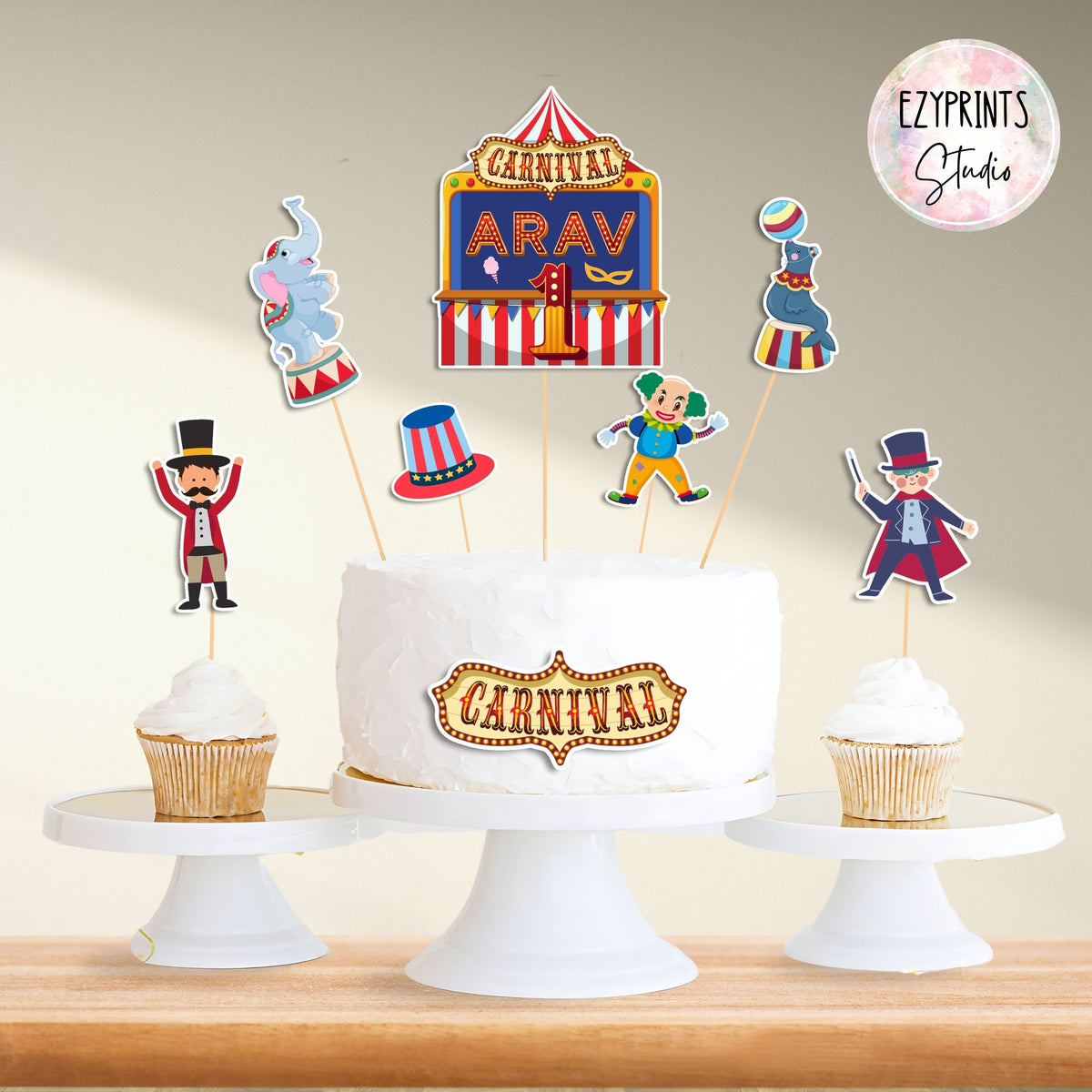 Cake Toppers | Carnival Circus Theme – Ezyprints Studio