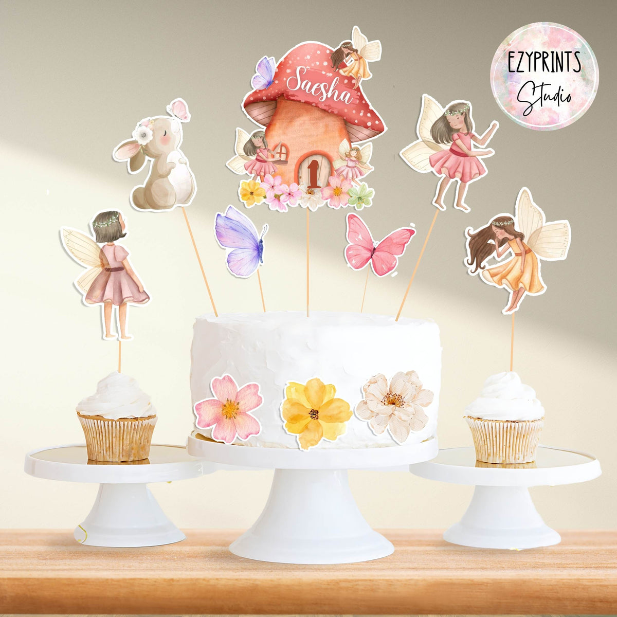 Cake Toppers | Fairy Enchanted Garden Theme – Ezyprints Studio