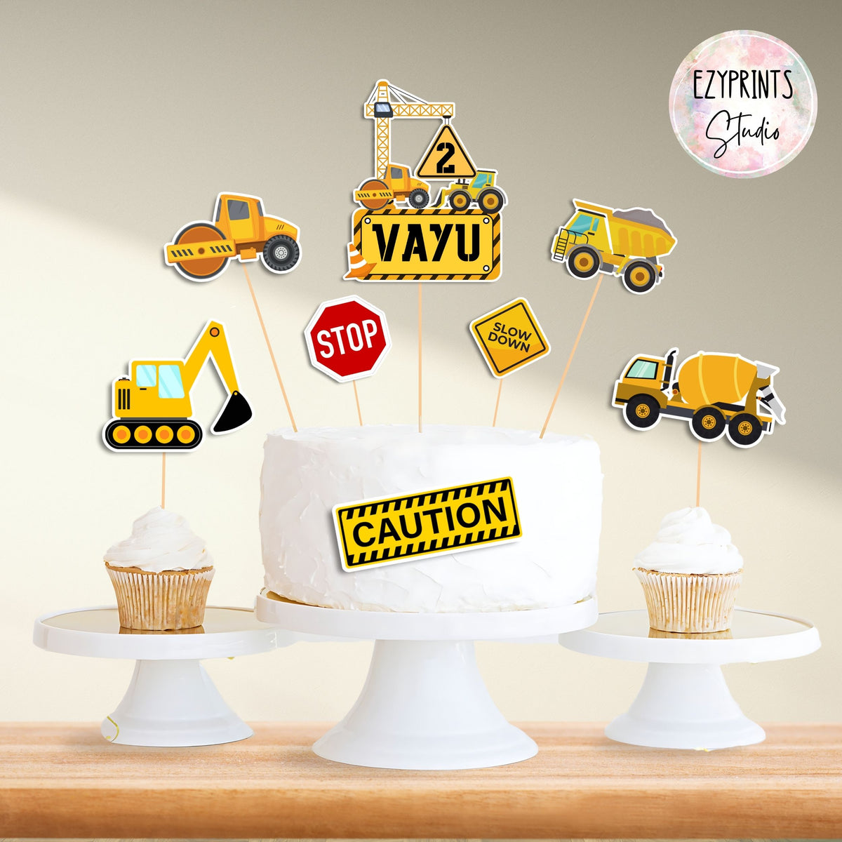 Cake Toppers | JCB Construction Theme – Ezyprints Studio