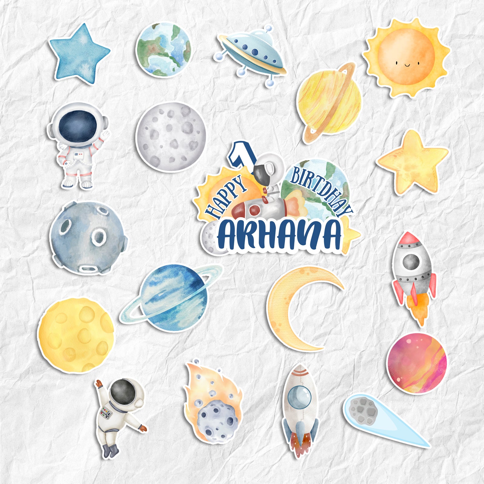 Cake Toppers | Space Astronaut Theme – Ezyprints Studio