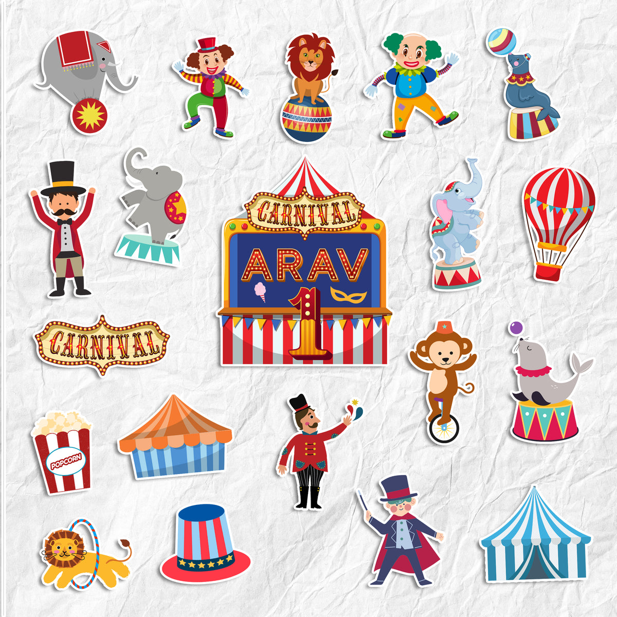 Cake Toppers | Carnival Circus Theme – Ezyprints Studio