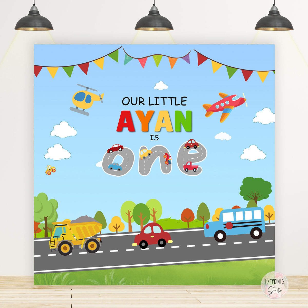 Cars Theme Birthday Backdrop – Ezyprints Studio