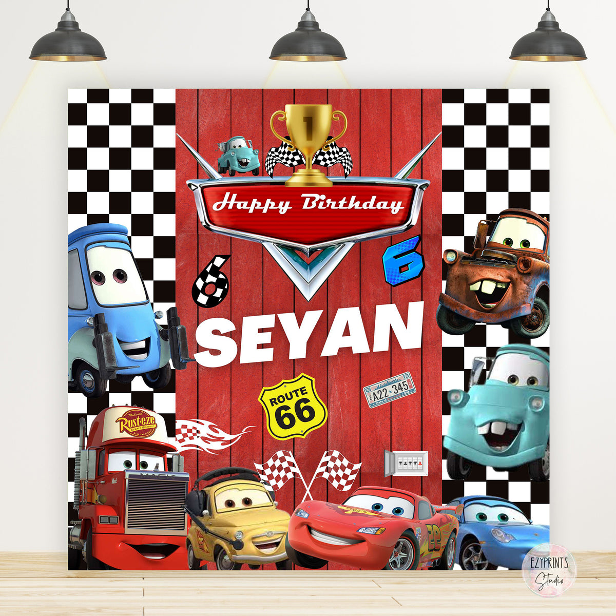 Cars McQueen Theme Backdrop – Ezyprints Studio