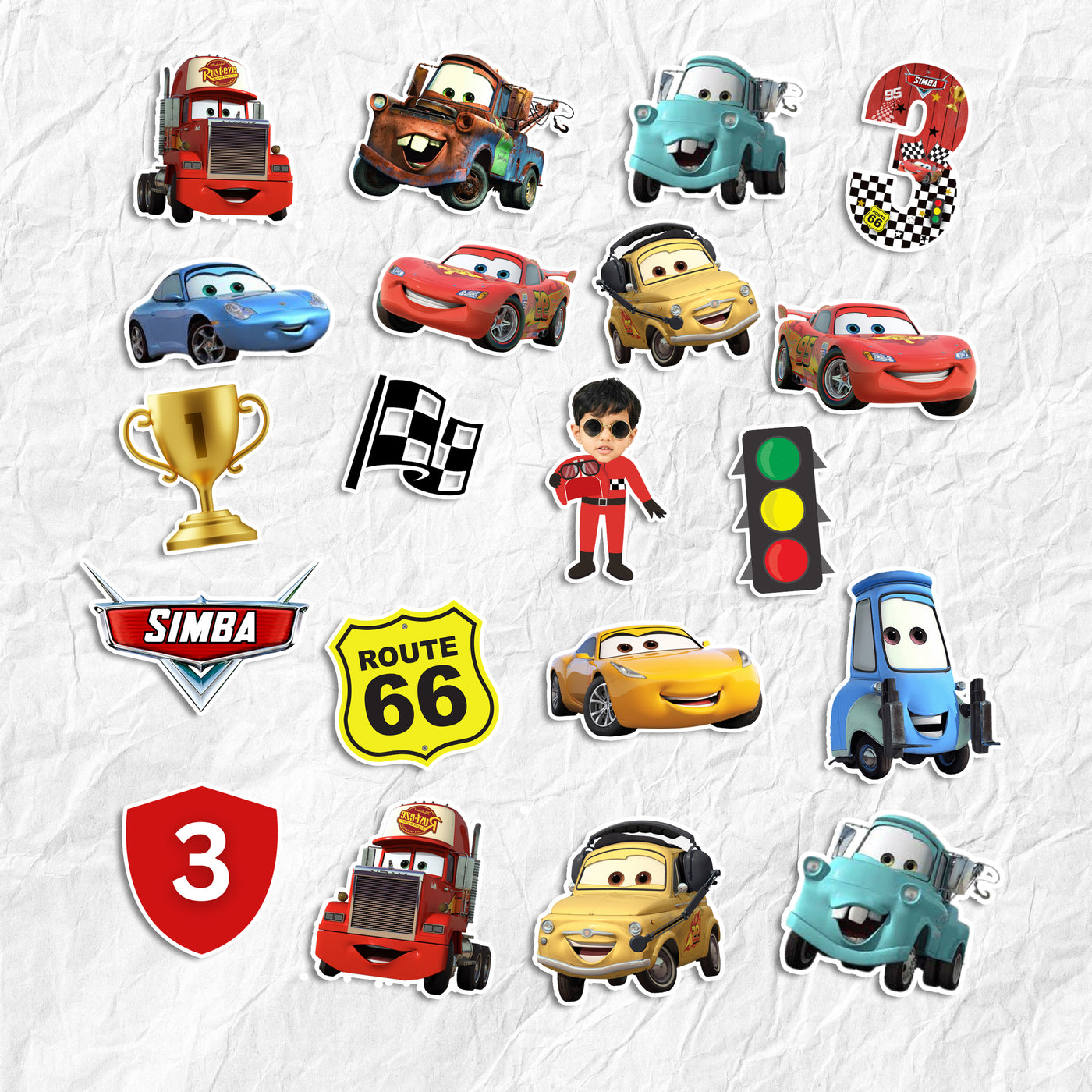 Lightning McQueen | Cars Theme Birthday Cutouts – Ezyprints Studio