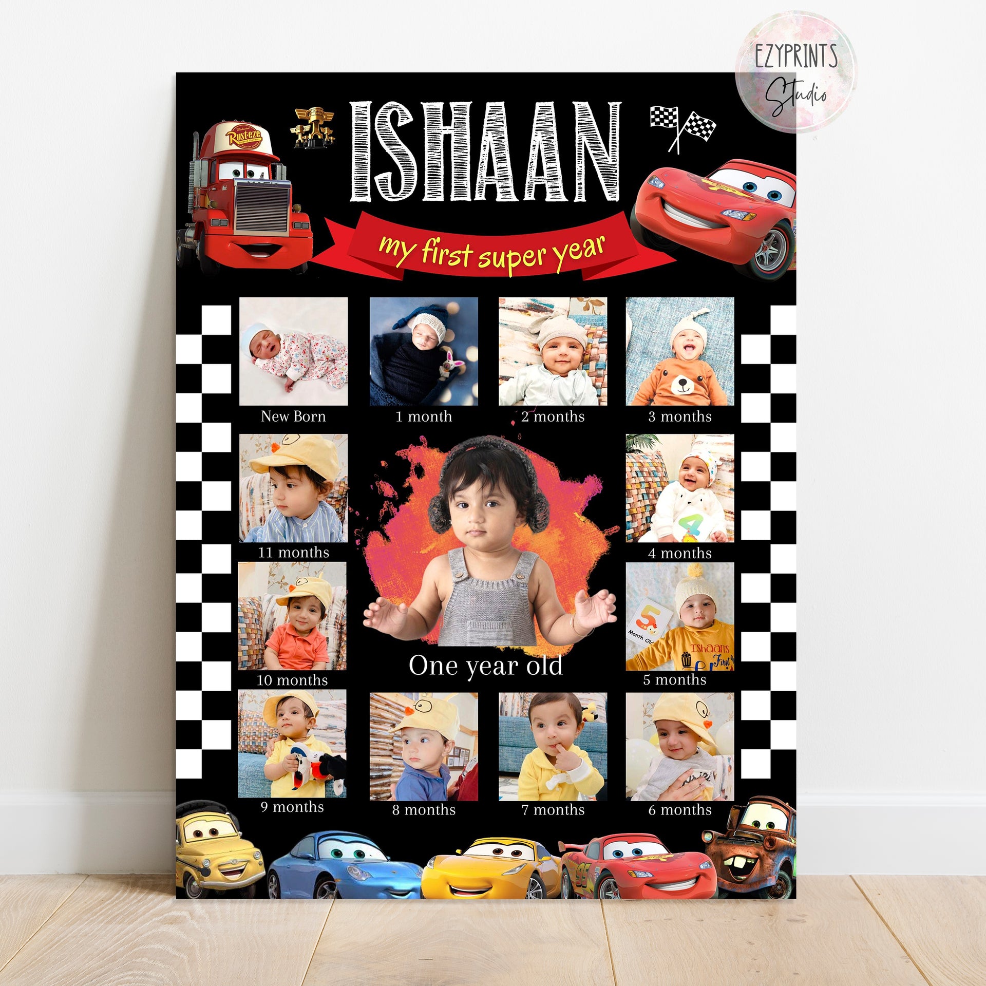 Cars Movie theme Milestone Birthday Poster – Ezyprints Studio
