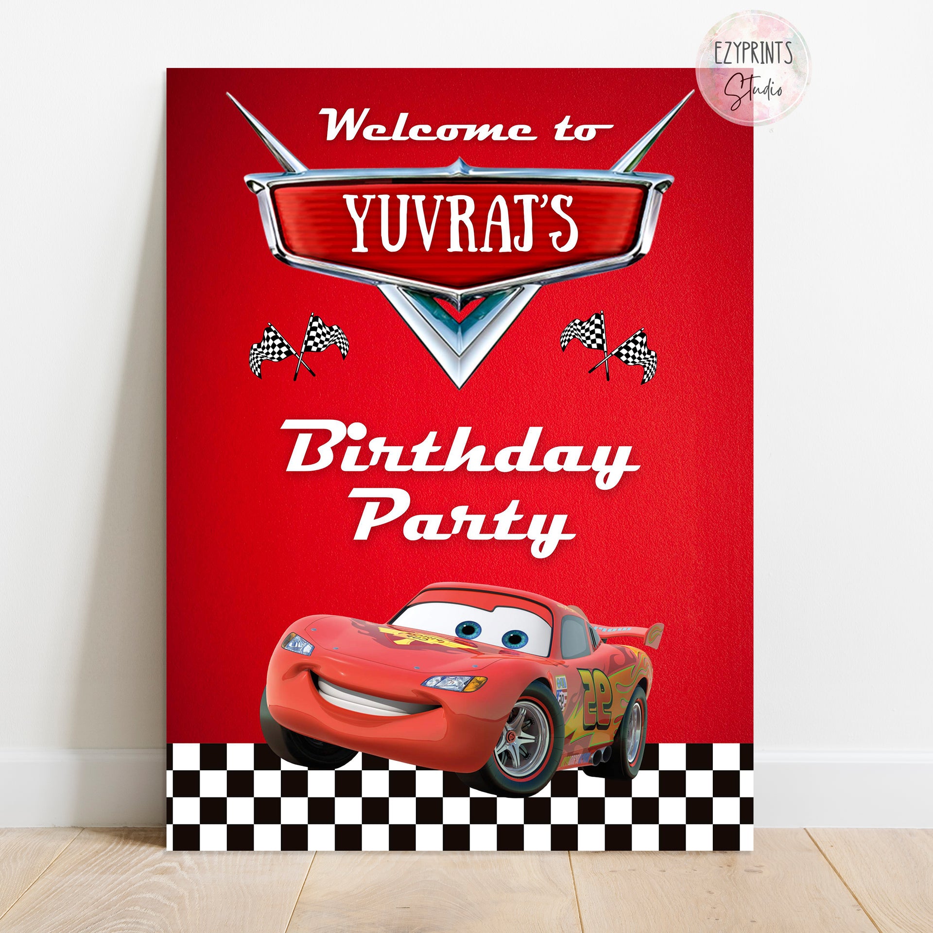 Cars Movie theme Milestone Birthday Poster – Ezyprints Studio