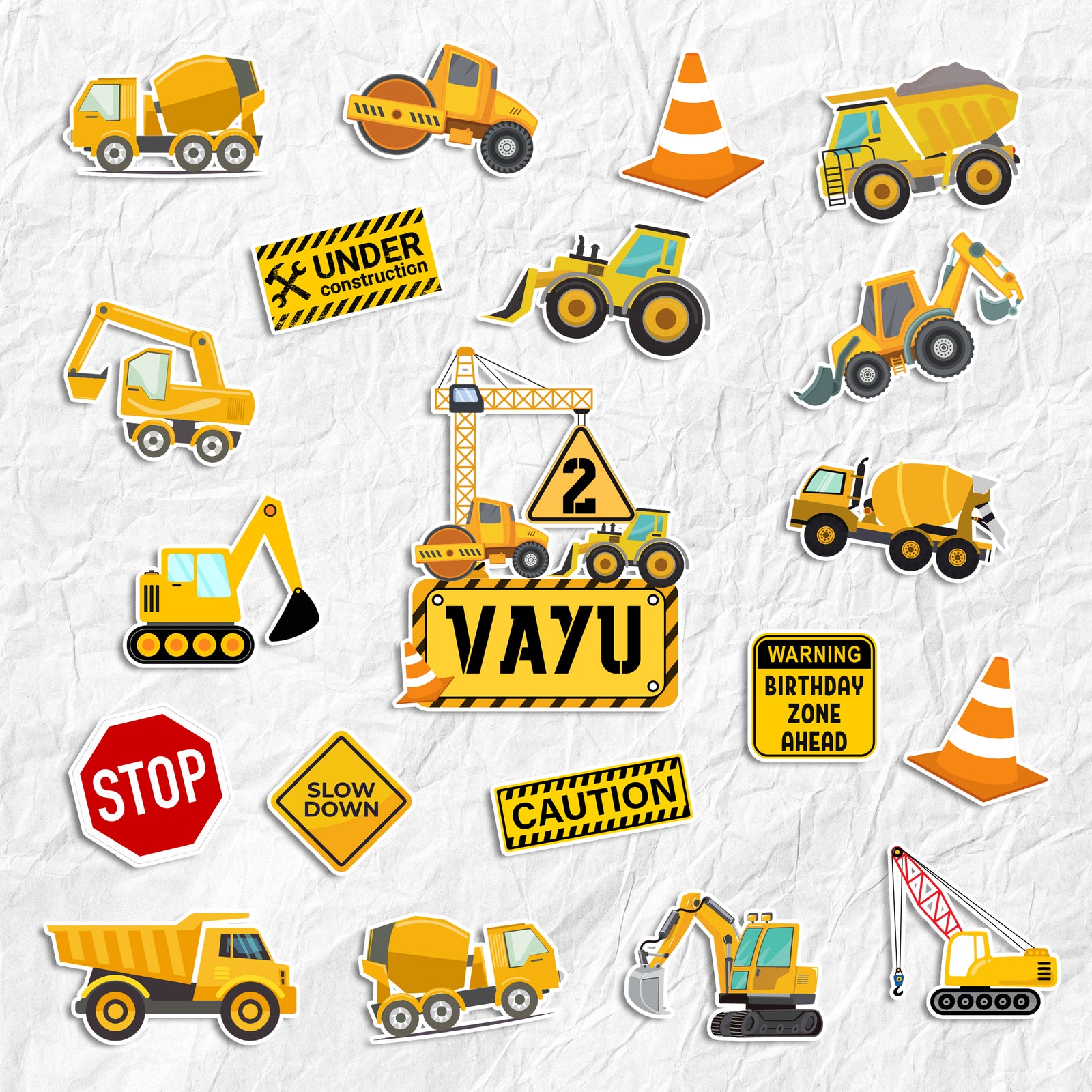 First Year Photo Collage Board | JCB Construction Theme – Ezyprints Studio