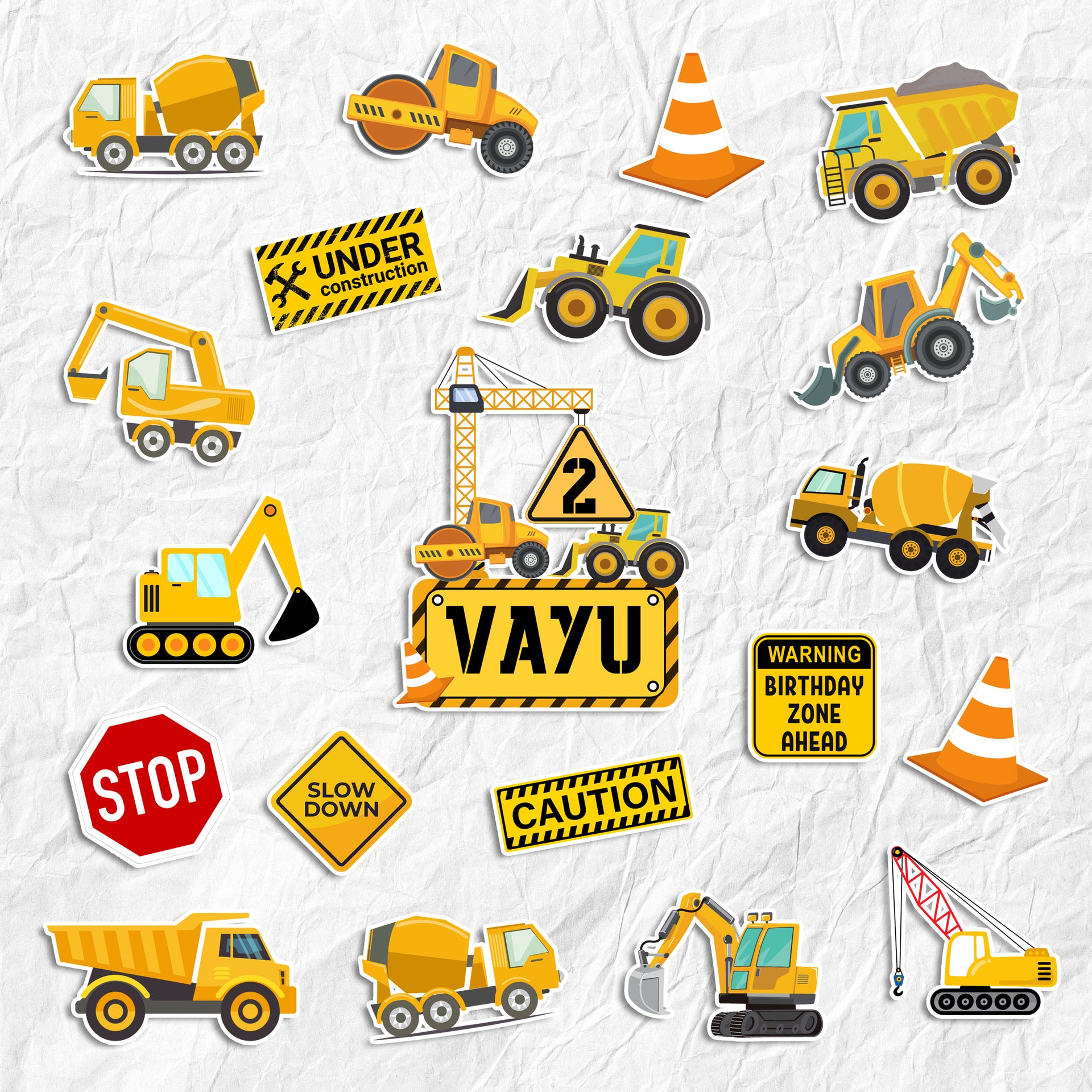 First Year Photo Collage Board | JCB Construction Theme – Ezyprints Studio