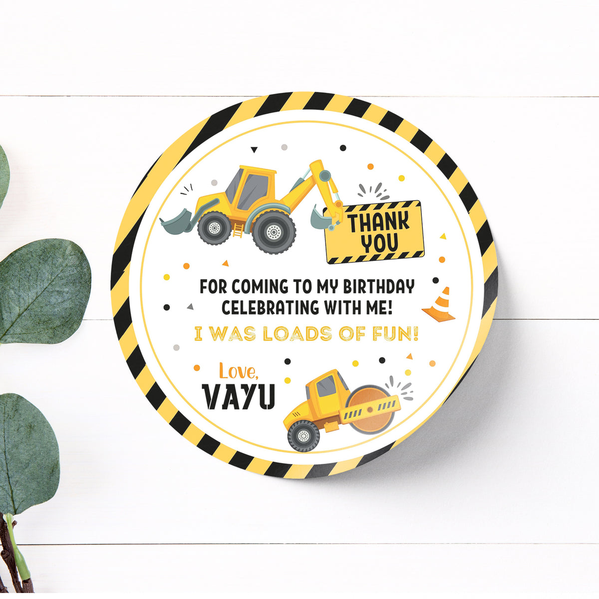 Thank you Stickers | JCB Construction Theme – Ezyprints Studio