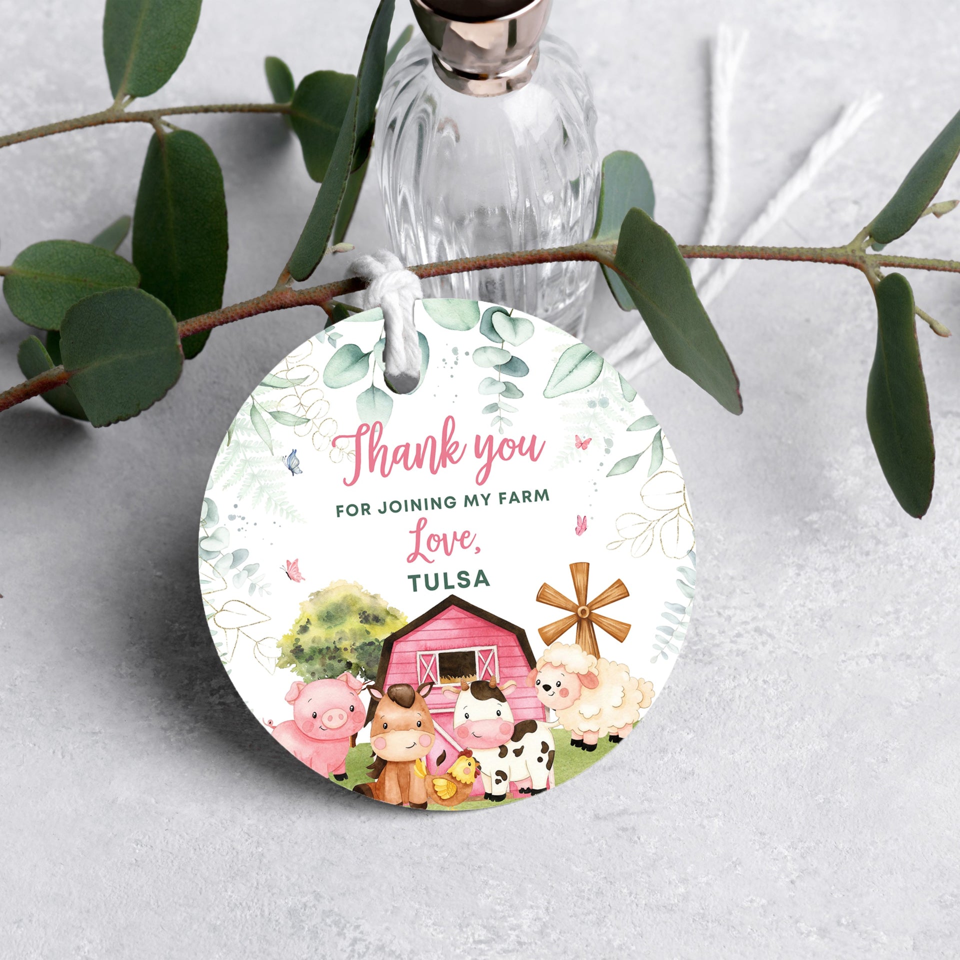 Thank you tags / Labels |Farm Animals Theme – Ezyprints Studio