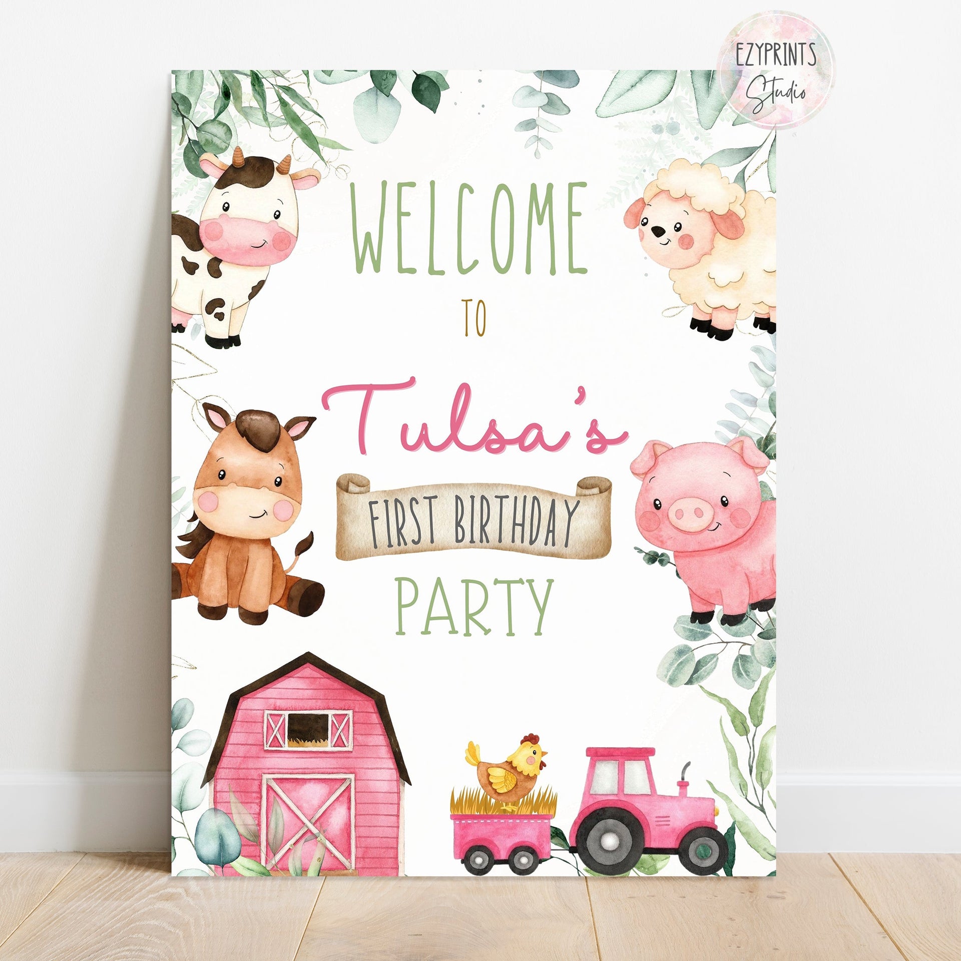 Farm Animal Cutouts | Pink Farm Theme Cutouts – Ezyprints Studio