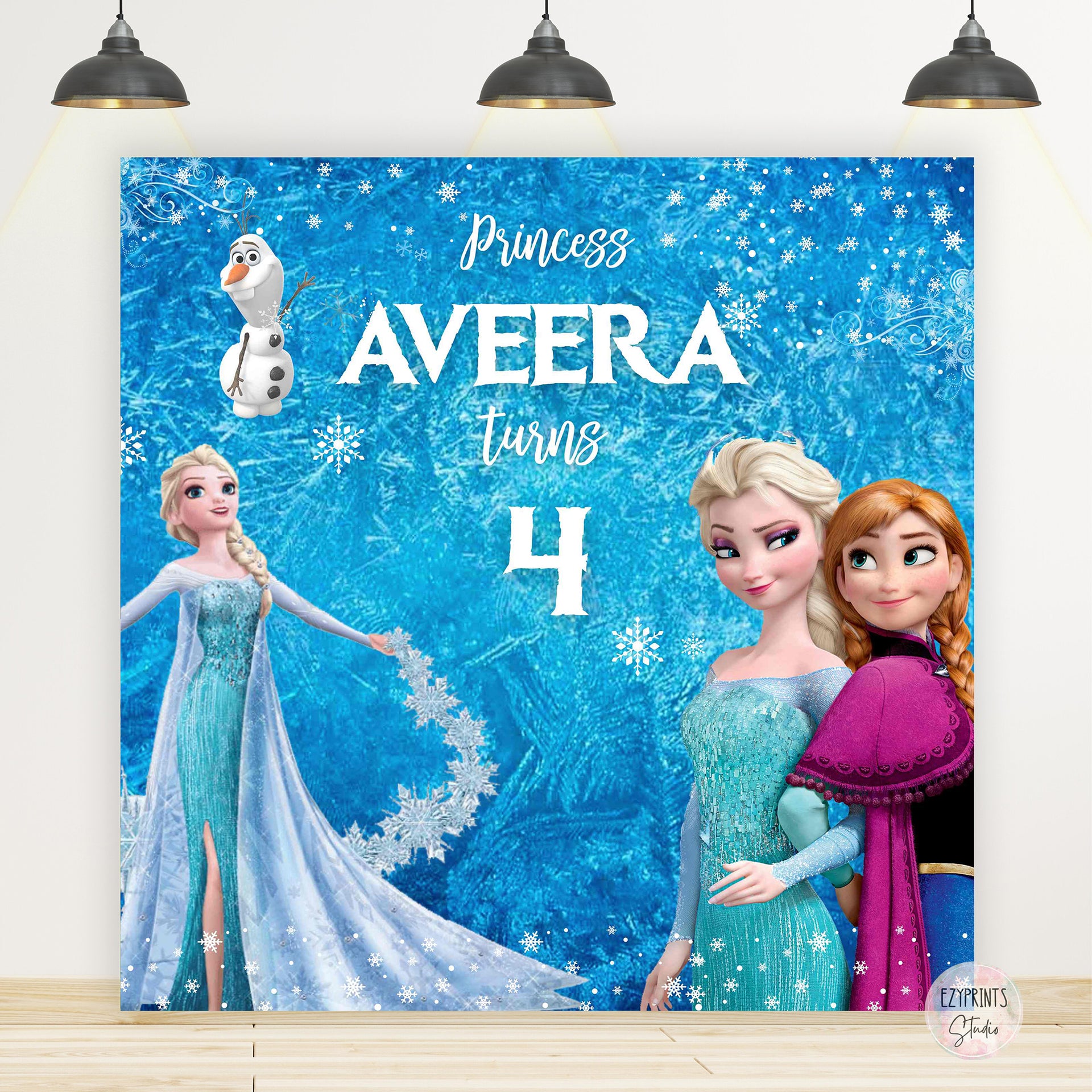 Frozen Elsa theme Birthday Backdrop – Ezyprints Studio