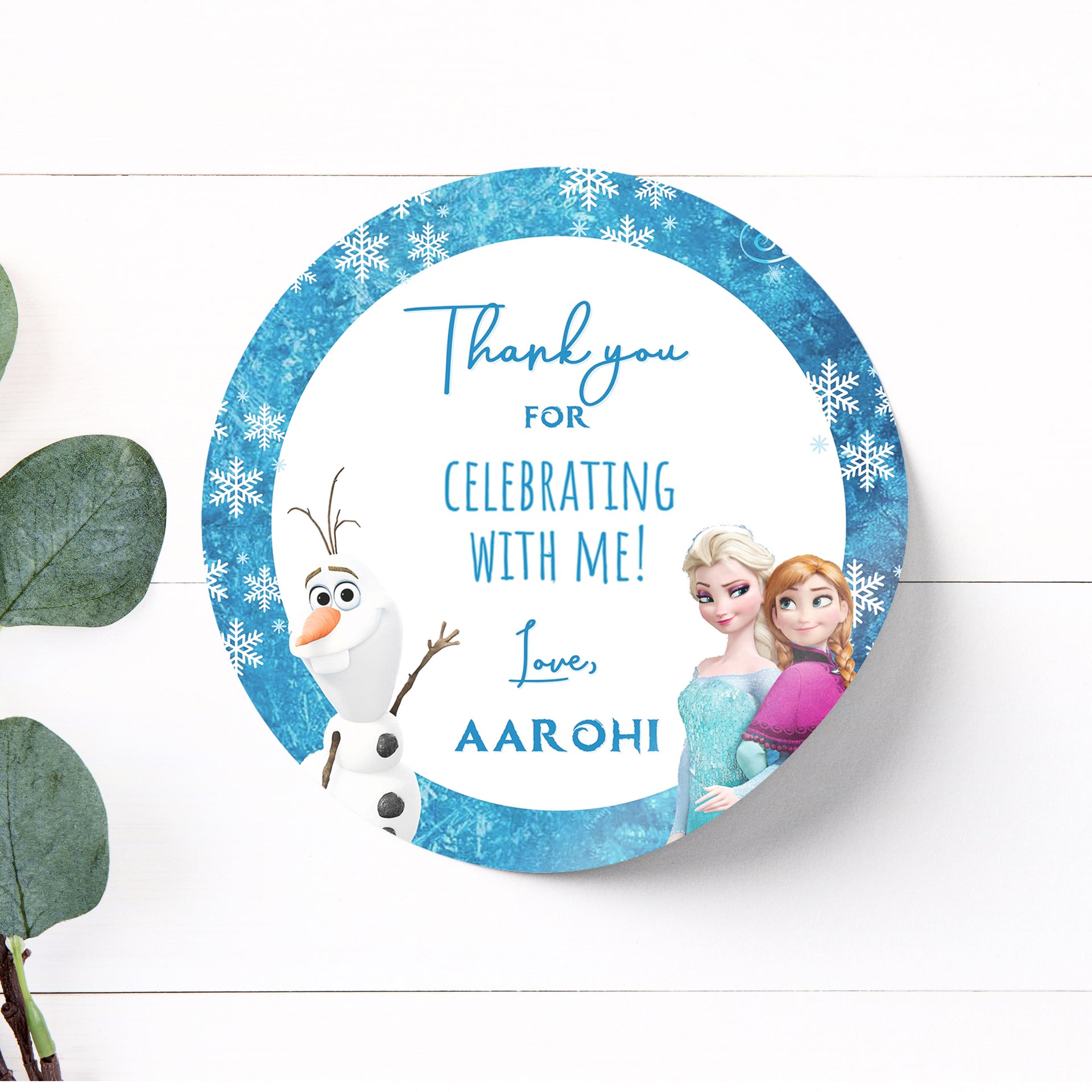 Thank you Stickers | Frozen Elsa Theme – Ezyprints Studio