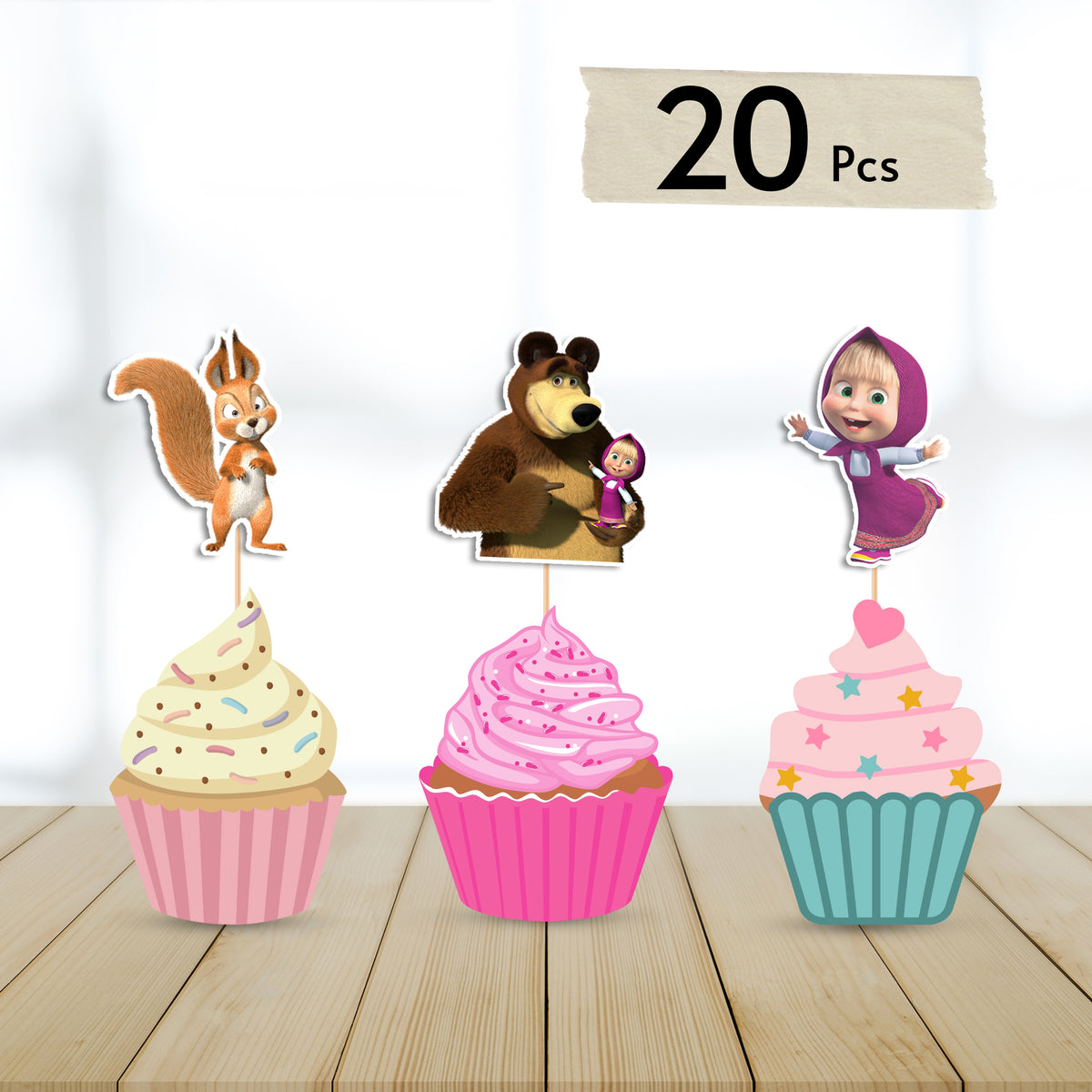 Cake Toppers | Masha and the Bear Theme – Ezyprints Studio