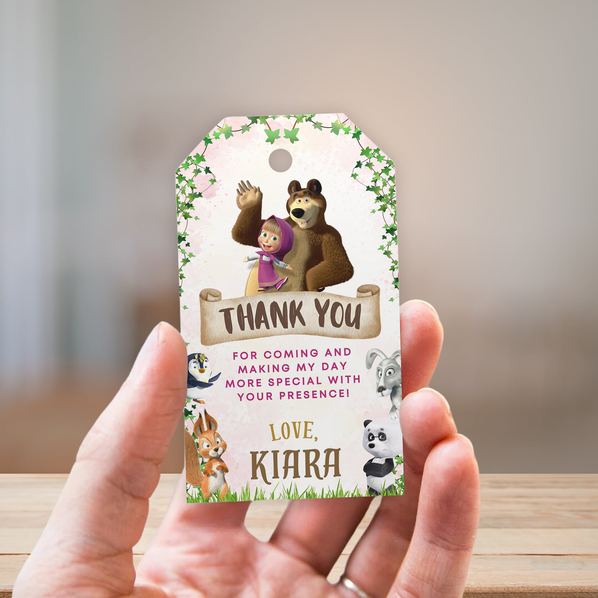 Thank you tags / Labels | Masha and the Bear Theme – Ezyprints Studio