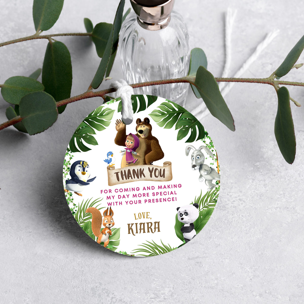 Thank you tags / Labels | Masha and the Bear Theme – Ezyprints Studio