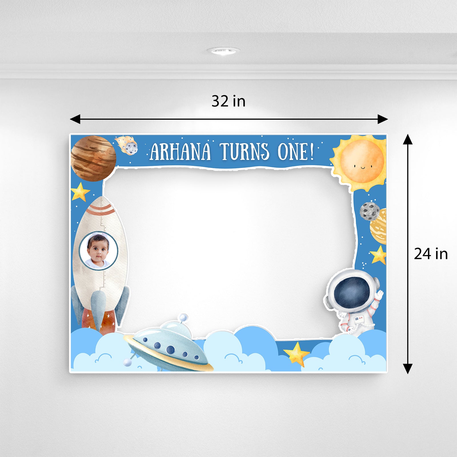 Space Astronaut theme Birthday Chalkboard Poster – Ezyprints Studio