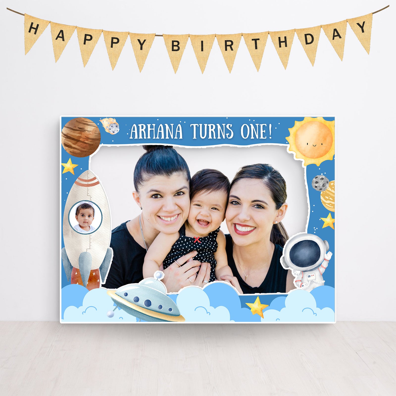 Space Astronaut theme Birthday Chalkboard Poster – Ezyprints Studio