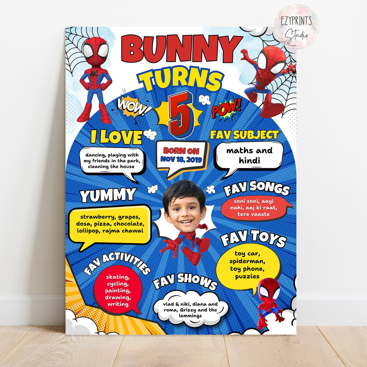 Spiderman Theme Milestone Chalkboard – Ezyprints Studio