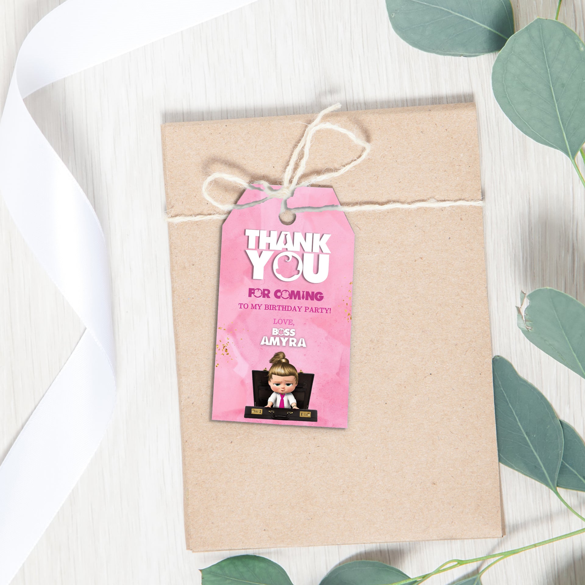Thank you tags / Labels | Boss Baby Girls Theme – Ezyprints Studio