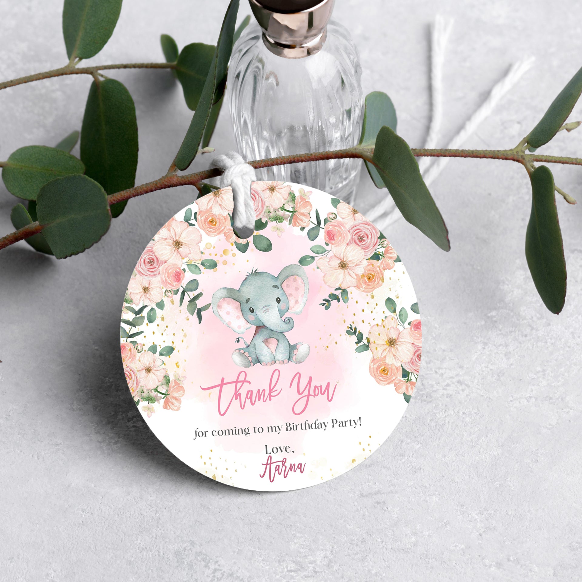 Pink Elephant Theme Birthday Party Welcome Board – Ezyprints Studio